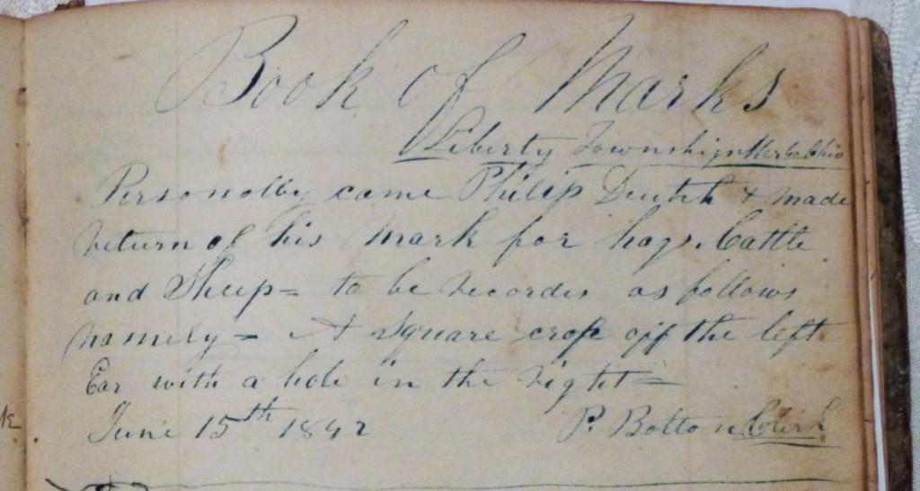 Index of Liberty Township Estray Book, Earmarks I-Z – Karen’s Chatt