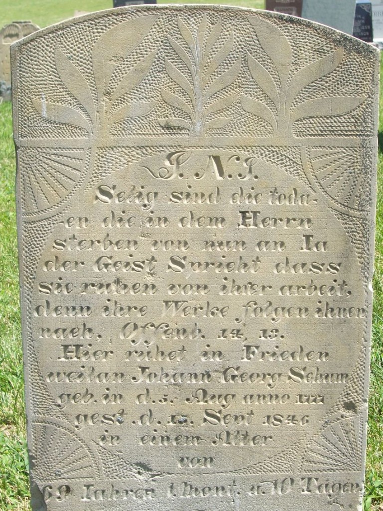 Tombstone Tuesday–Johann Georg Schumm – Karen’s Chatt