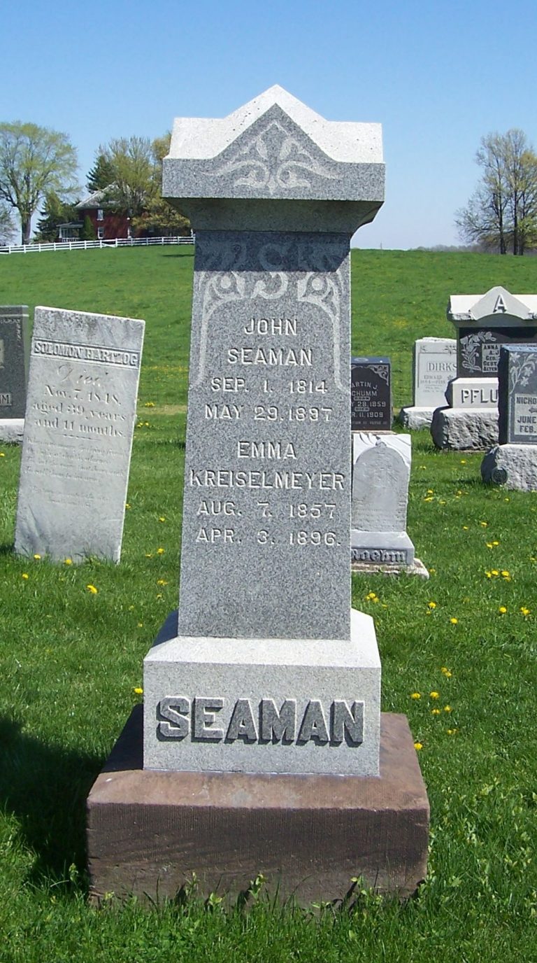 Tombstone Tuesday–John Seaman & Emma (Seaman) Kreiselmeyer – Karen’s Chatt