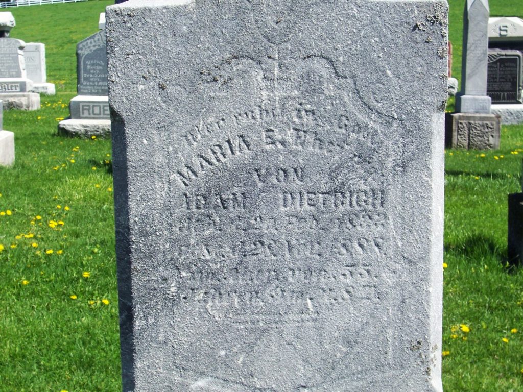 Tombstone Tuesday–Maria E. (Germann) Dietrich – Karen’s Chatt