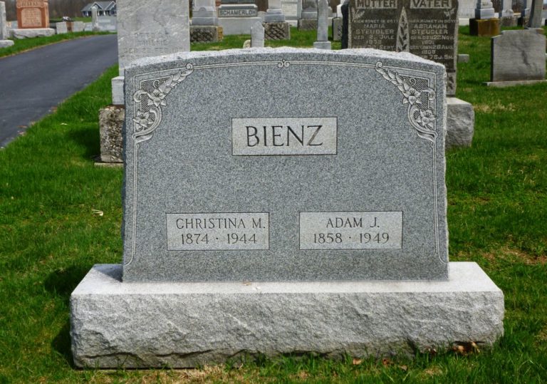 Tombstone Tuesday–Adam J. & Christina Matilda (Bleeke) Bienz – Karen’s ...