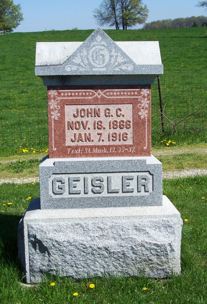 Tombstone Tuesday–John G.C. Geisler – Karen’s Chatt