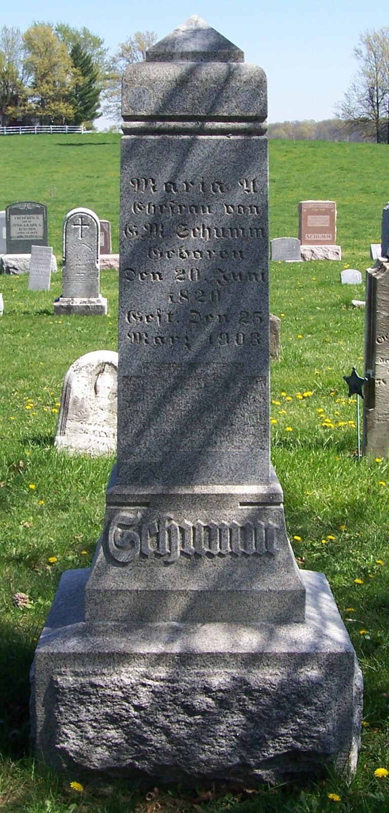 Tombstone Tuesday-Maria A. (Pflueger) Schumm – Karen’s Chatt