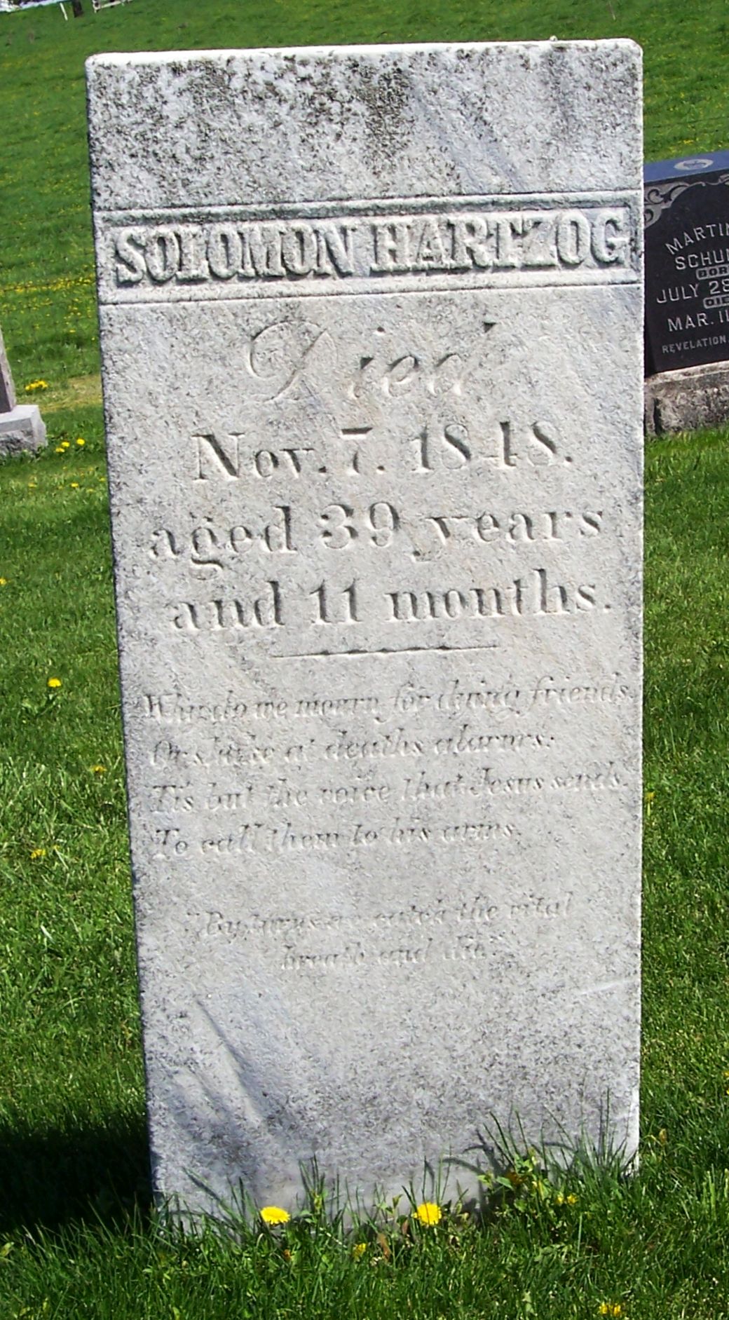 Tombstone Tuesday-Solomon Hartzog – Karen’s Chatt