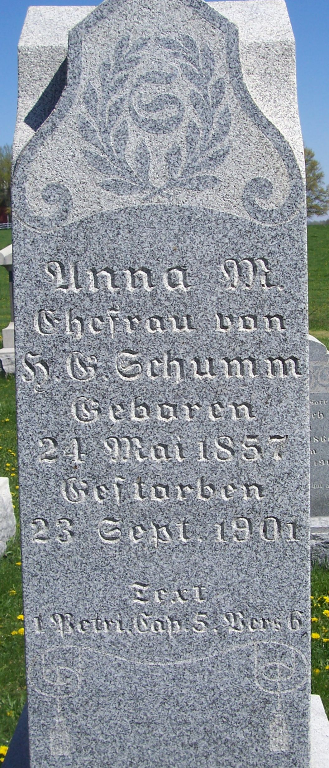 Tombstone Tuesday-Anna M. (Roehm) Schumm – Karen’s Chatt