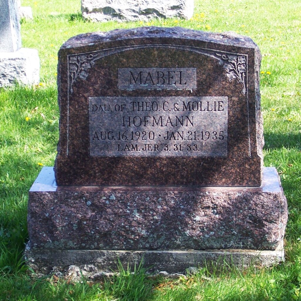 Tombstone Tuesday-Mabel Hofmann – Karen’s Chatt