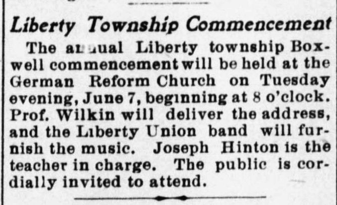 Mystery Solved! 1910 Liberty Township Boxwell Commencement – Karen’s Chatt