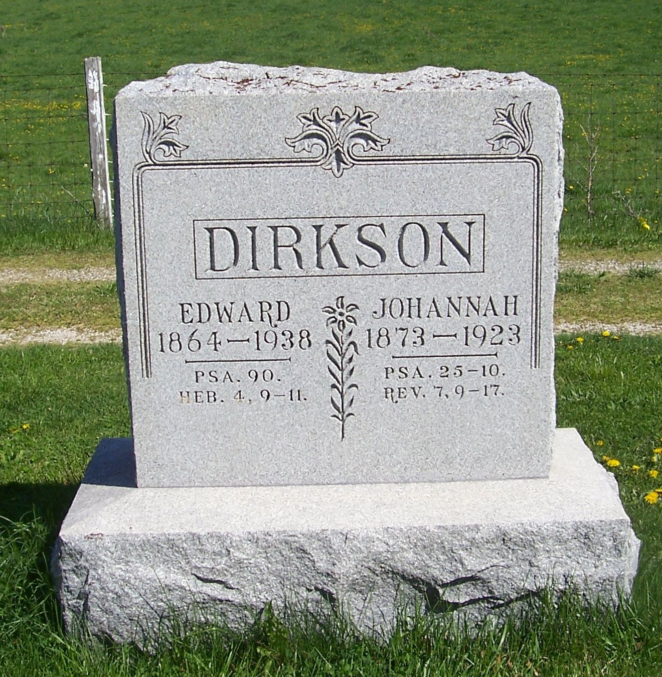 Tombstone Tuesday-Edward & Johannah (Meyer) Dirkson – Karen’s Chatt