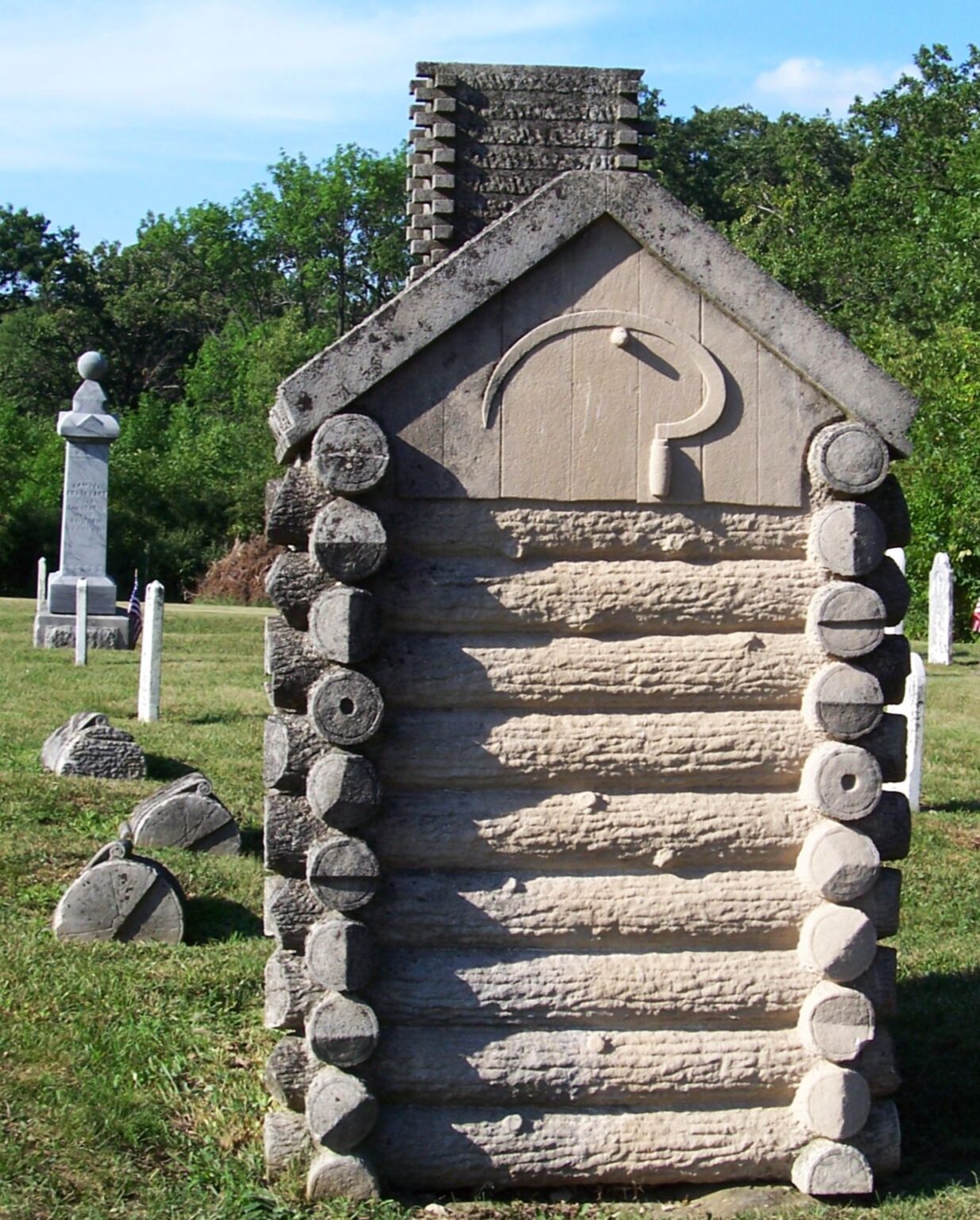 Tombstone Tuesday-Log Cabin Monument – Karen’s Chatt
