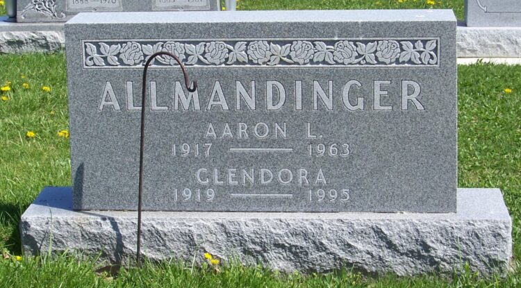 Tombstone Tuesday-Aaron L. & Glendora (Stump) Allmandinger – Karen’s Chatt