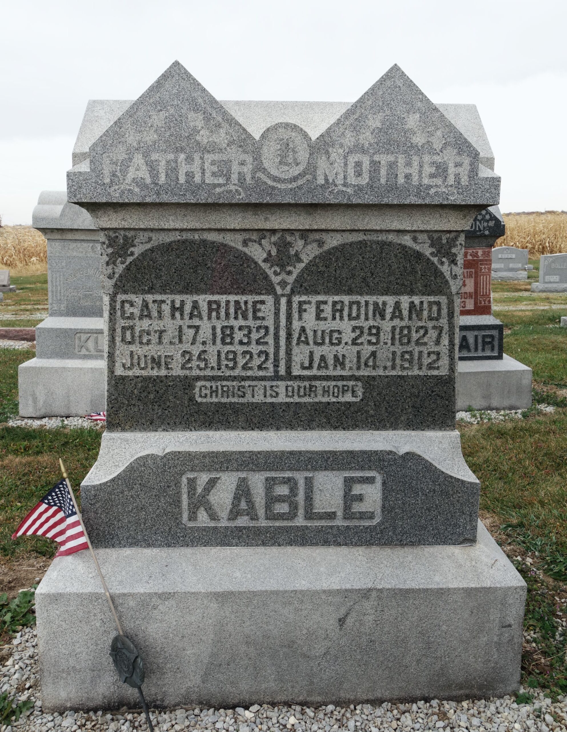Tombstone Tuesday-Ferdinand & Catharine (Bollenbacher) Kable – Karen’s ...