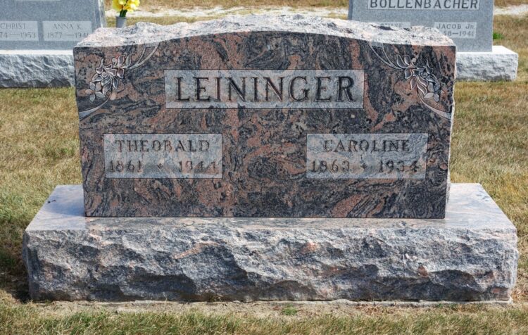 Tombstone Tuesday-Theobald & Caroline (Kable) Leininger – Karen’s Chatt