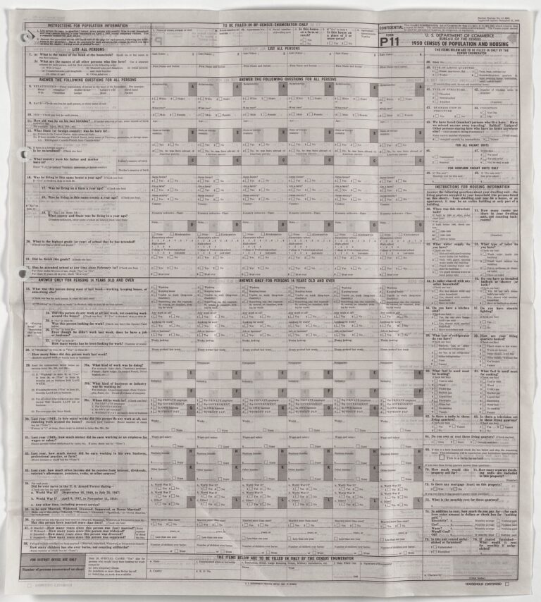 1950 Census Test Form P11, Pleasant Township, Van Wert County – Karen’s ...