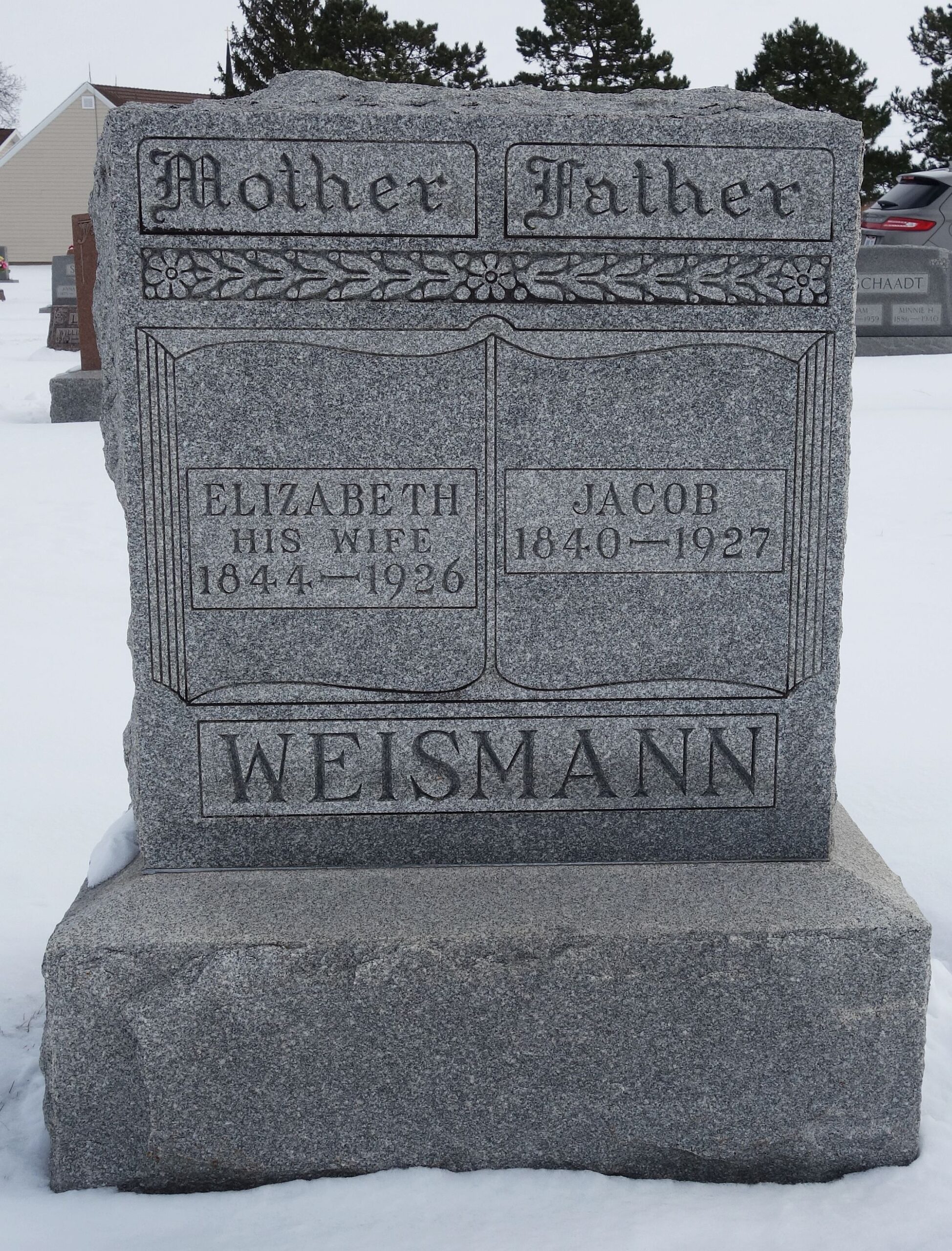 Tombstone Tuesday-Jacob & Elizabeth (Ulrich) Weismann – Karen’s Chatt