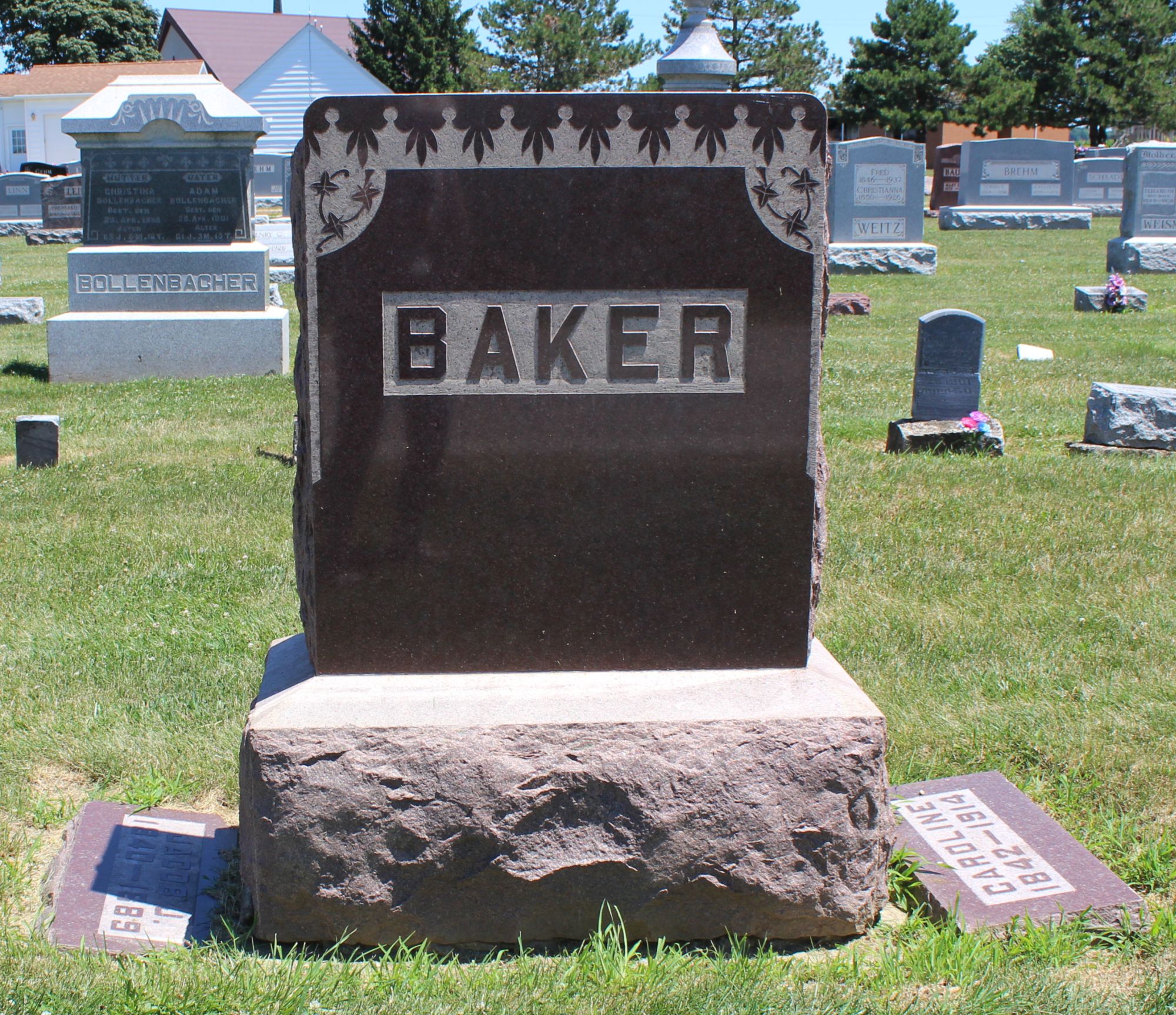 Tombstone Tuesday-Jacob J. & Caroline (Bollenbacher) Baker – Karen’s Chatt